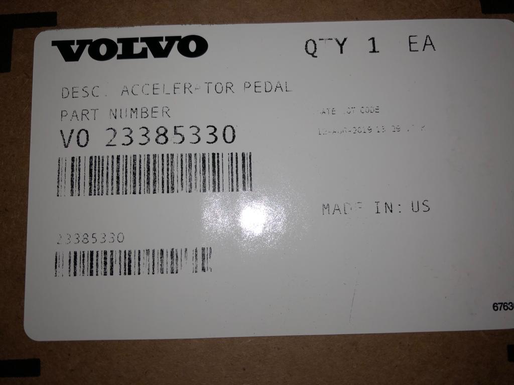 Pedal acelerador VOLVO. Referencia 23385330 | Scaortiz, lo primero ...