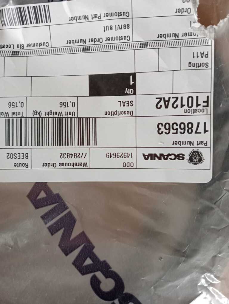 Retén Scania. Referencia 1786563 | Scaortiz, lo primero nuestros clientes